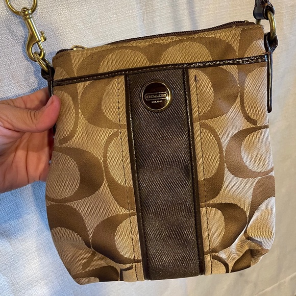 Coach | Bags | Coach Brown Logo Purse Bag Cross Body | Poshmark